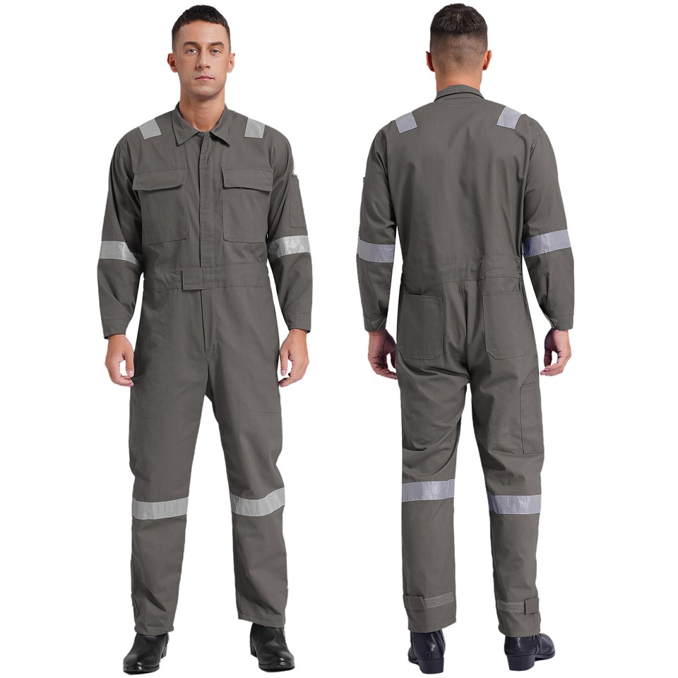 Mens Coveralls Jumpsuit Work Overalls One-piece Dustproof Dungarees ...