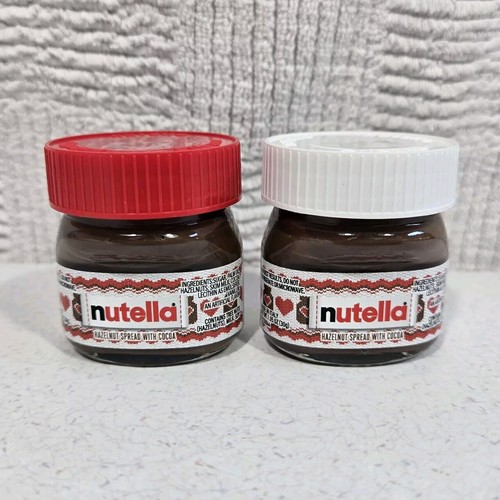 2 X Holiday Nutella Mini Glass Jar 1.05oz (30g) White & Red Christmas ...