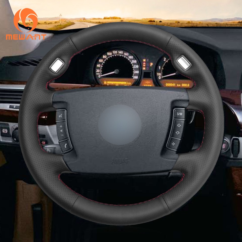 DIY PU Leather Steering Wheel Cover for BMW 7 Series E65 E66 E67 E68 ...