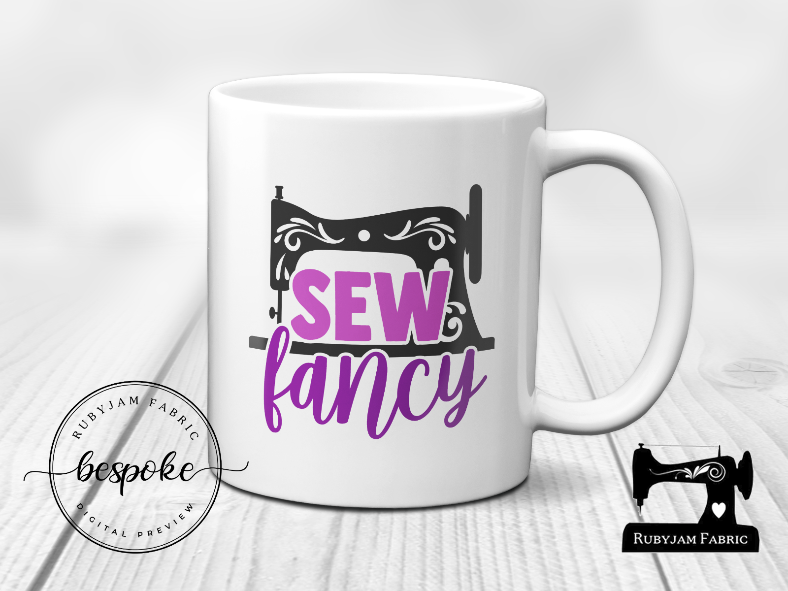 Sew Fancy, Sewing Themed Mug, White Ceramic Mug, Sewing Themed Mug ...
