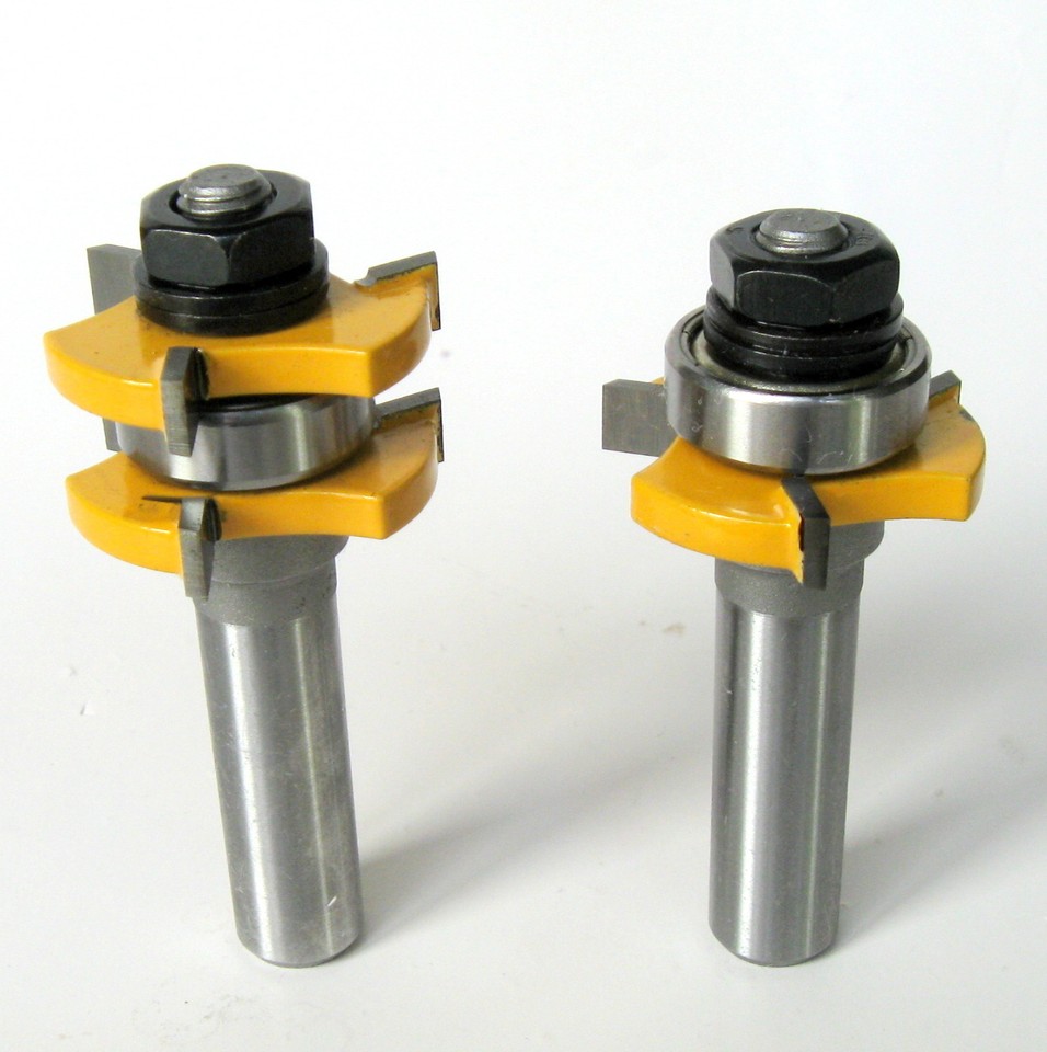 2 pc 1/2" Shank Cutting Depth 1/4" Tongue & Groove Joint Assembly ...