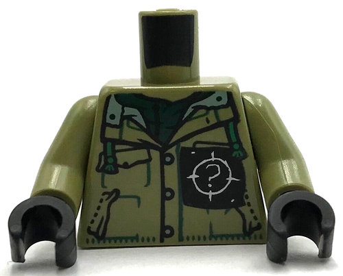Lego New Olive Green Torso Button Up Shirt w/ Hood Open Collar Piece | eBay