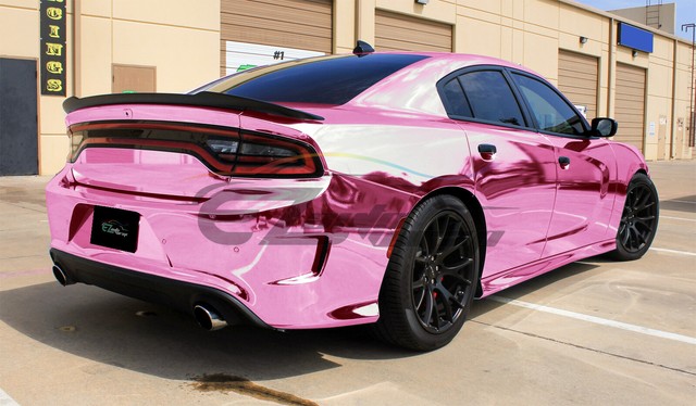 48"x60" Pink Supercast Chrome Car Vinyl Wrap Easy Stretch Sticker Air ...