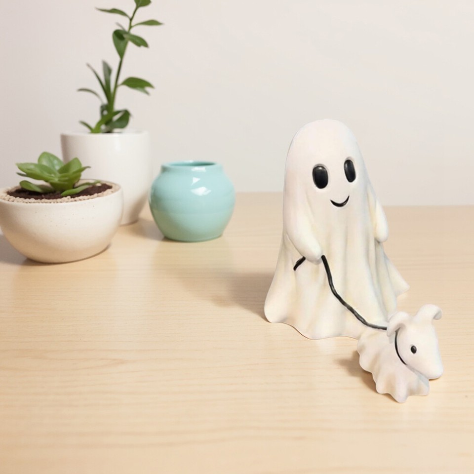 Ghost Walking Dog Statue Halloween Ghost Walking Dog Sculpture Gift for ...