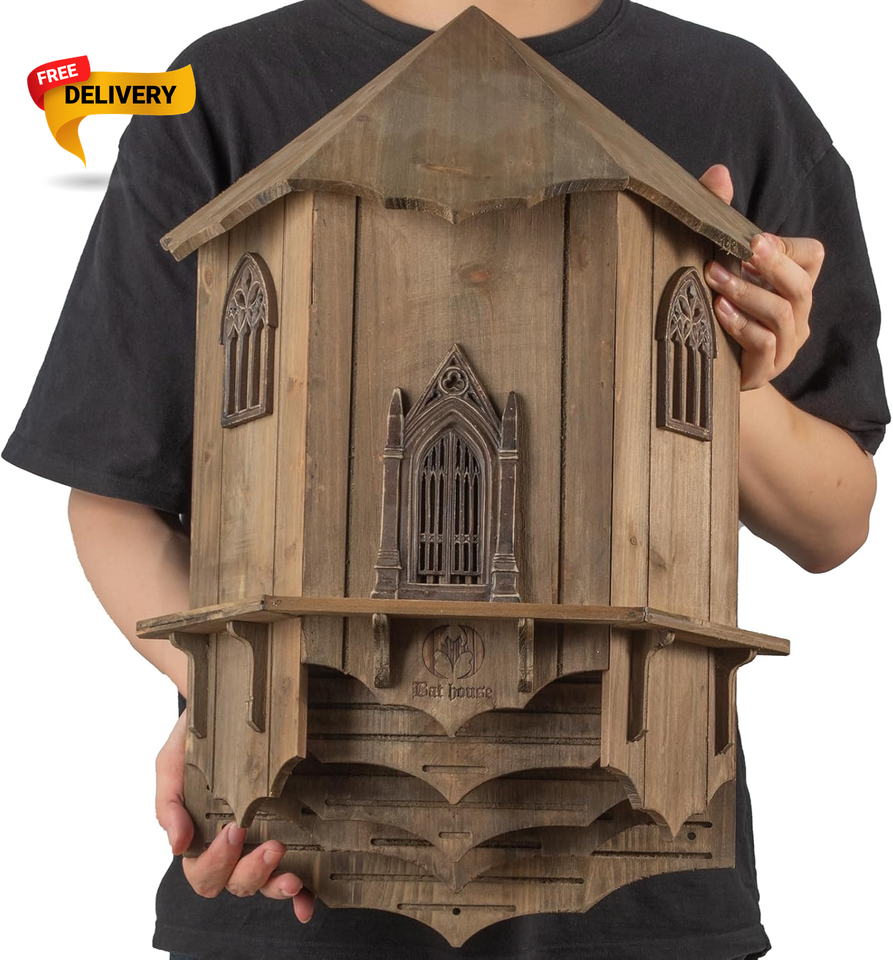 Extra Large Wooden Castle Bat Houses for outside Bat Box for Outdoors ...