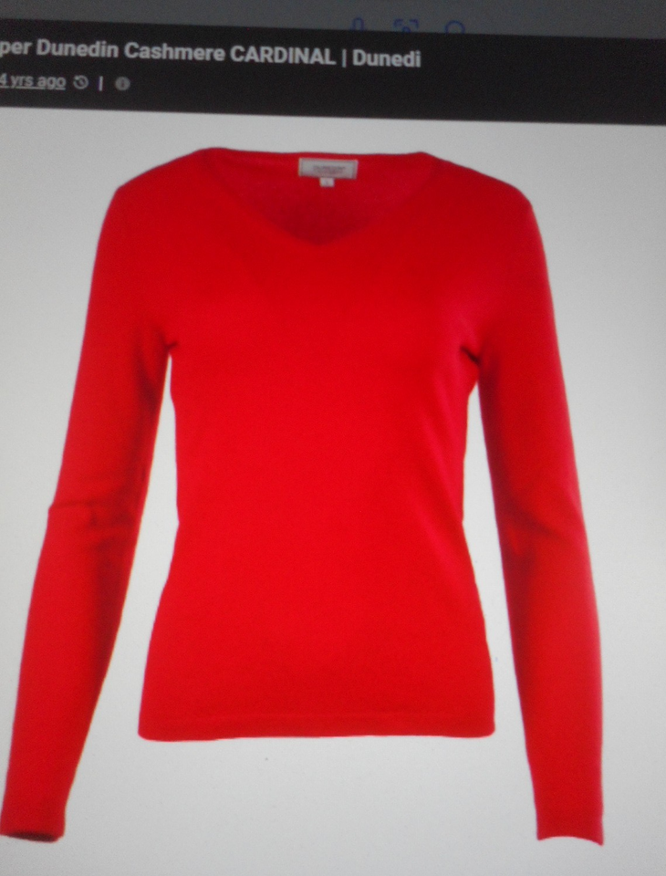 Dunedin cardinal red good quality cashmere jumper size XL | eBay UK