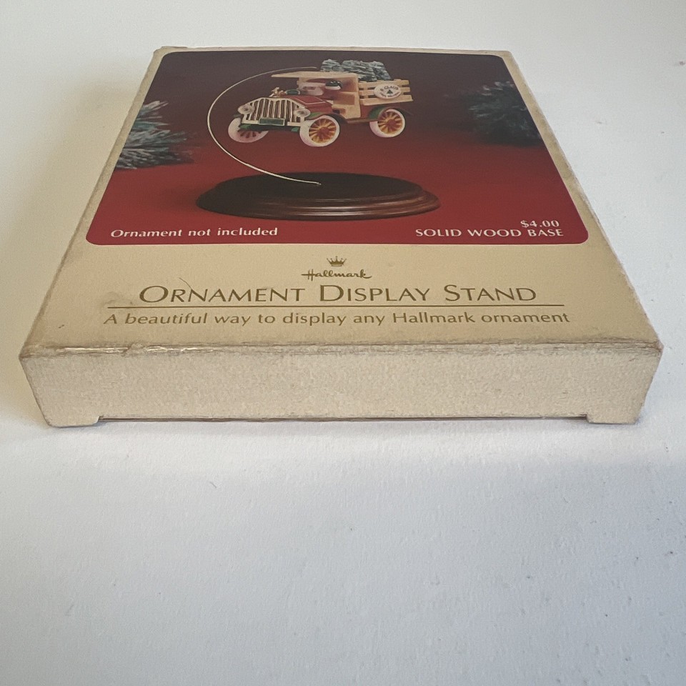 1984 Hallmark Keepsake Wood Base Ornament Display Stand Vintage ...