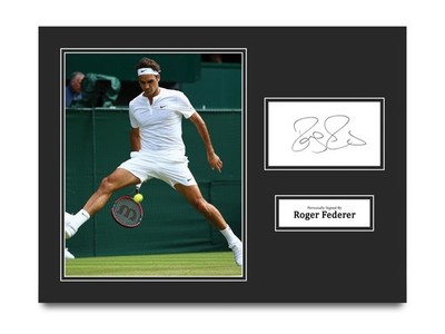Roger Federer Hand Signed 16x12 Mount Display Wimbledon Tennis ...