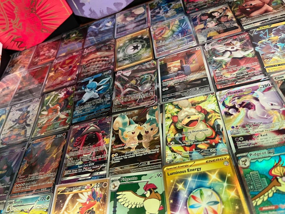 Pokemon Card Lot 100 Official TCG Cards Ultra Rare Included EX GX V ...