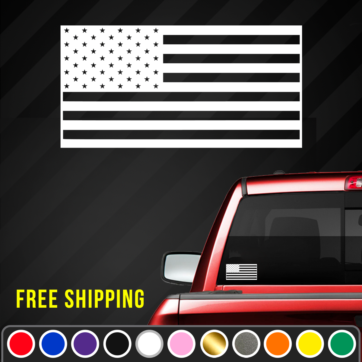 American Flag Decal With Stars Tattered American Flag Decal