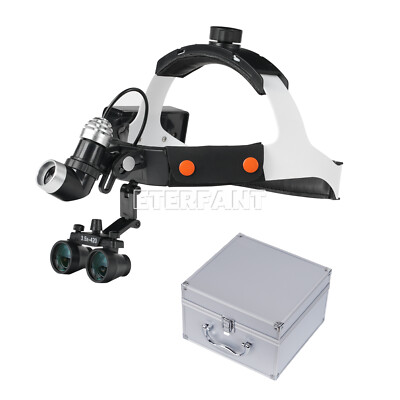 3.5X-R Dental Surgical Headband Binocular Loupes & LED Head Light 10W ...