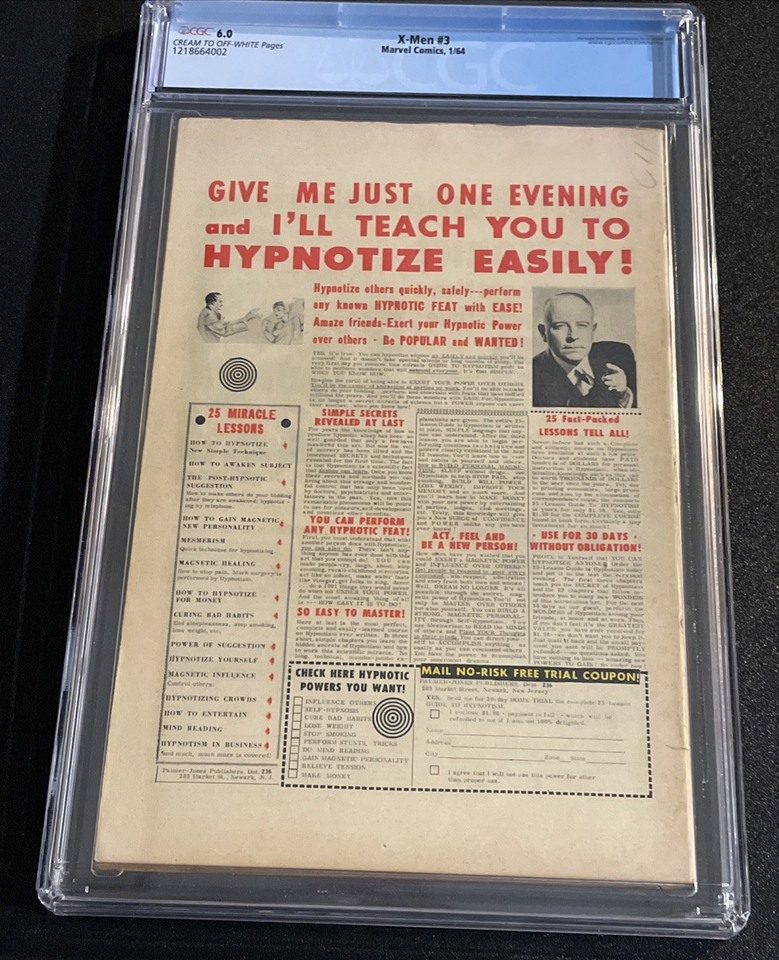X-MEN #3 Comic Book CGC 6.0 1ST APPEARANCE THE BLOB 1964 Stan Lee Jack ...