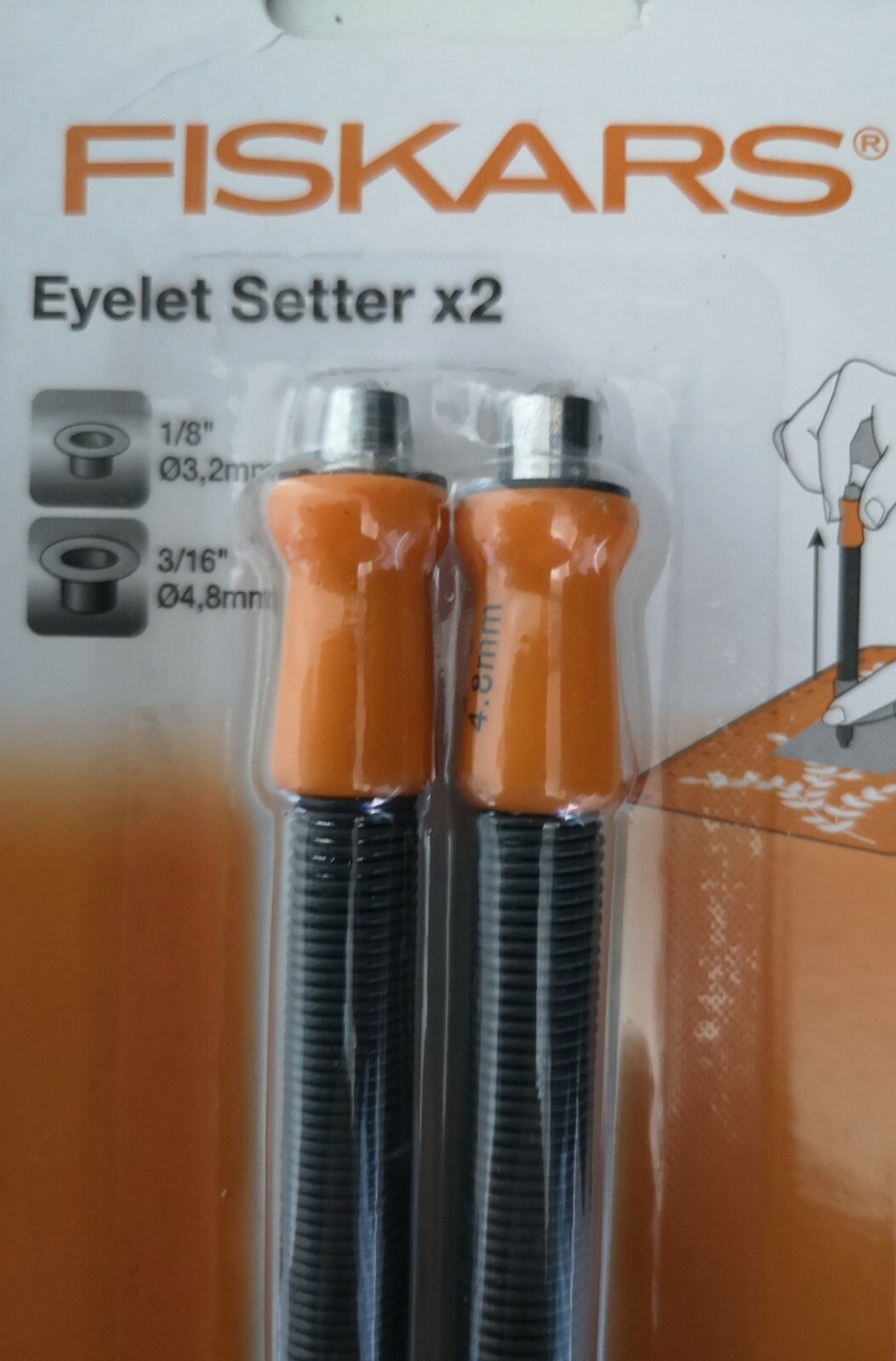 2 Size Fiskars Eyelet Setter Punch Holes & Set Tool | eBay UK