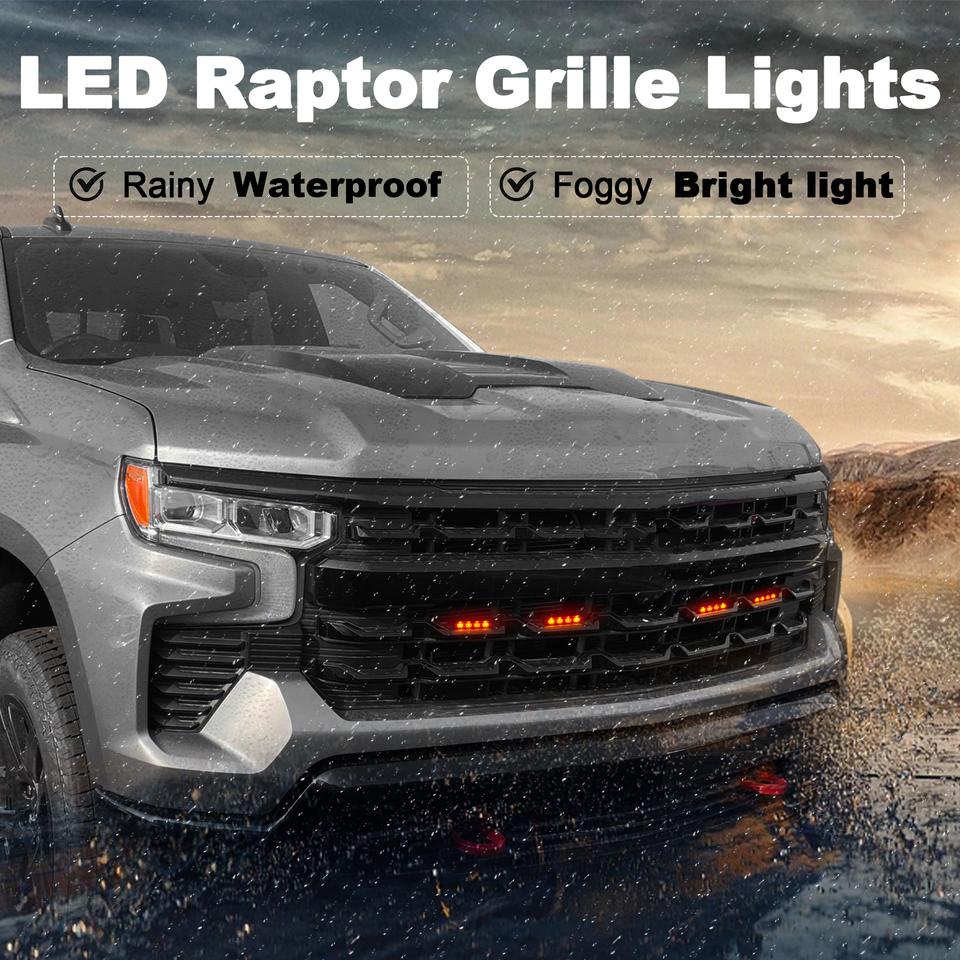 LED Front Grille Lights for 2019-2024 Chevrolet Silverado 1500 Grill ...