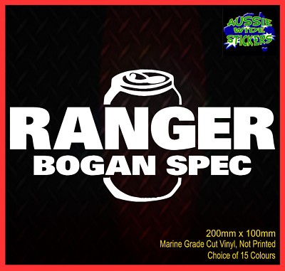 RANGER 4x4 stickers accessories Ute Car MX Funny decal BOGAN SPEC 200mm ...