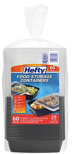 Hefty Food Storage Containers with Lids, 28 oz., 60 pc. Fast Delivery ...