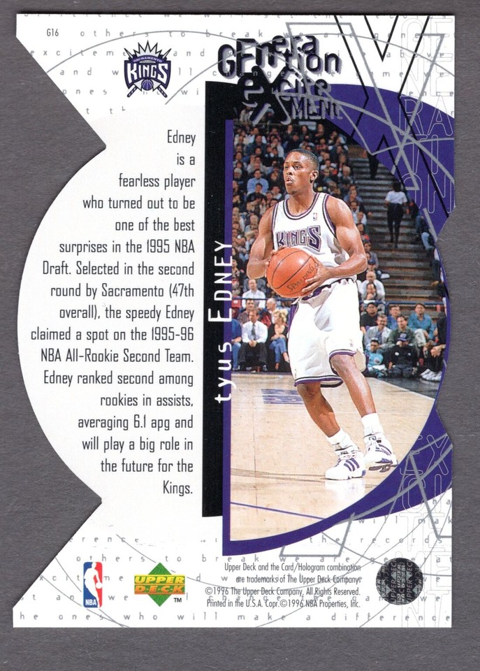 1996-97 UPPER DECK GENERATION EXCITEMENT TYUS EDNEY INSERT CARD #G16 ...