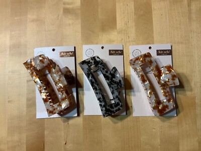 3 5 inch claw clips 2 brown and gold and one black and white | eBay