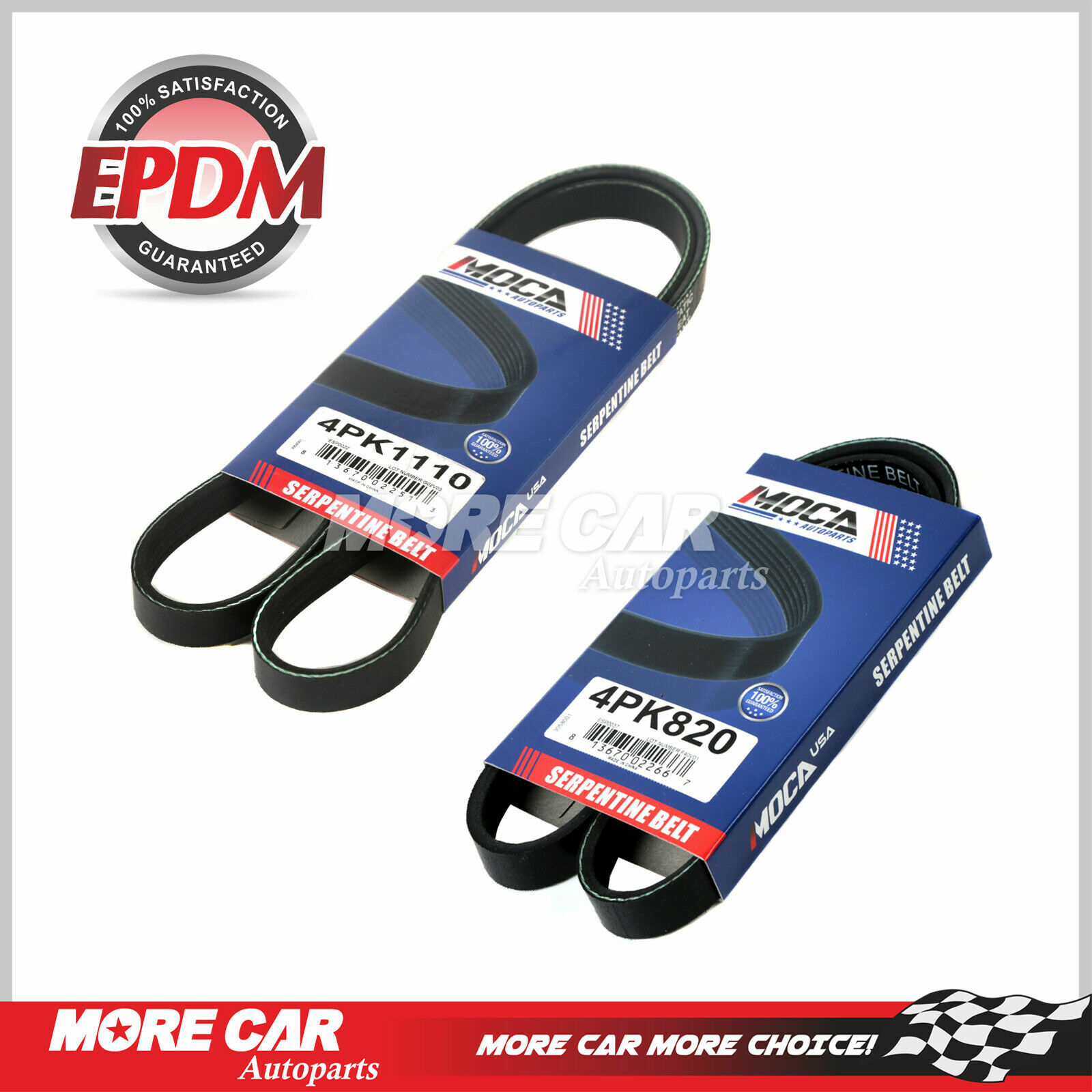 EPDM Drive Belt Set A/C-ALT-PS 4PK1110 4PK820 for 1991-1993 Toyota ...