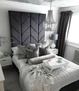 Extra Tall Headboard 50-70" High Floor Standing Plush Velvet Fabric ...