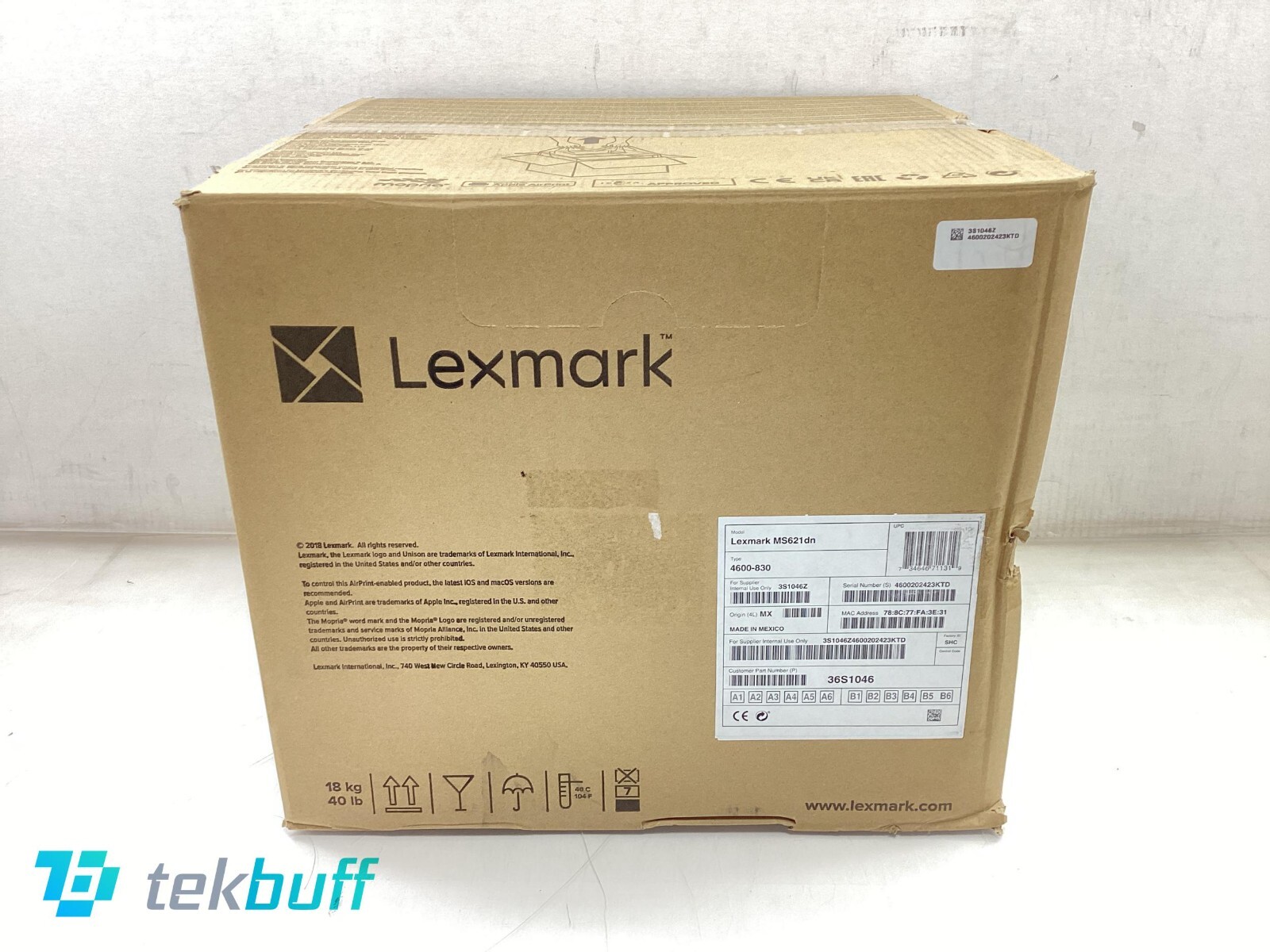 Lexmark MS621DN Laser Printer - Duplex - 50PPM - 1200DPI - (36S1046) | eBay
