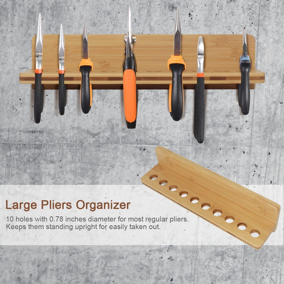 Wokyy Screwdriver Rack Wall Mount, Wood Pliers Holder, Hammer Rack ...