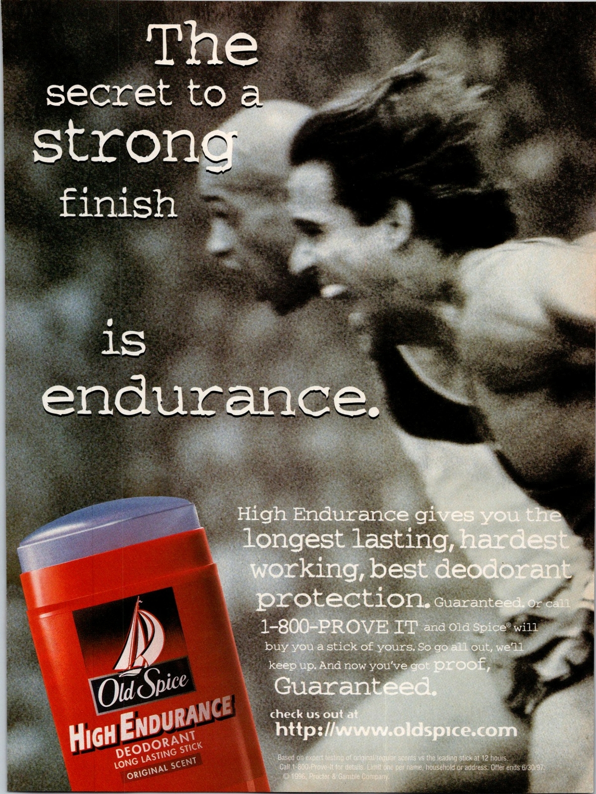 1997 VINTAGE 8X11 PRINT Ad OLD SPICE DEODORANT SECRET TO STRONG FINISH ...