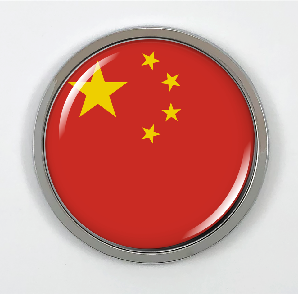 China Flag 3D Domed Emblem Badge Car Sticker Chrome ROUND Bezel | eBay