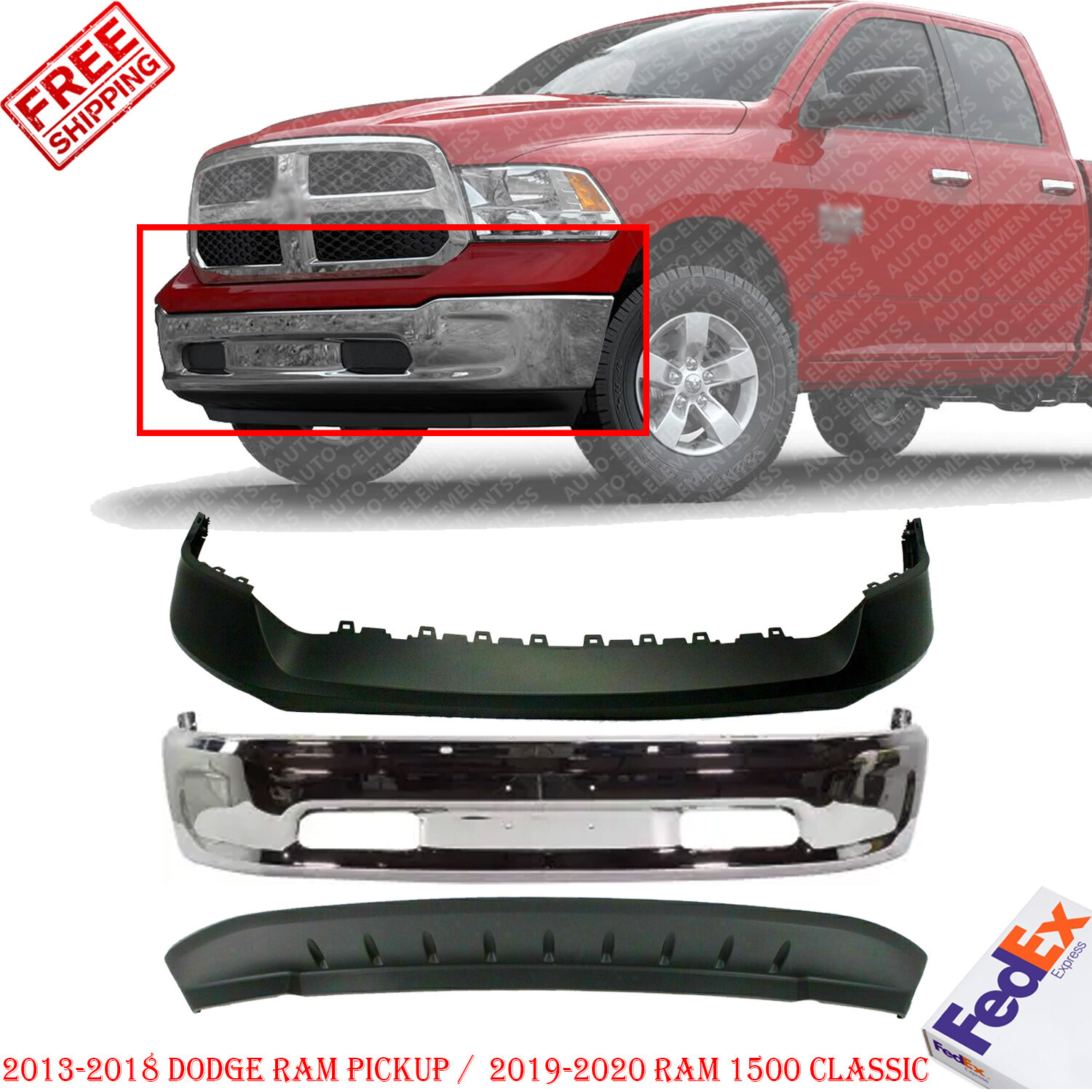 2013 Dodge Ram Front Bumper Cover