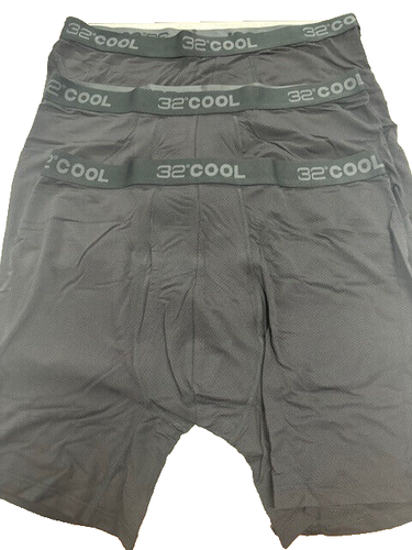 32 Degrees Cool Men's Underwear BOXER BRIEF 3-Pack NYLON (BLACK,M) NWOB ...