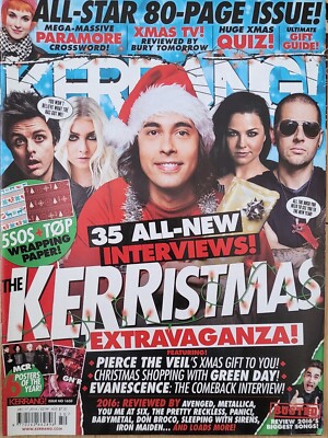 KERRANG! Issue 1683 Dec 17 2016, Massive 80 page Christmas issue Ex ...
