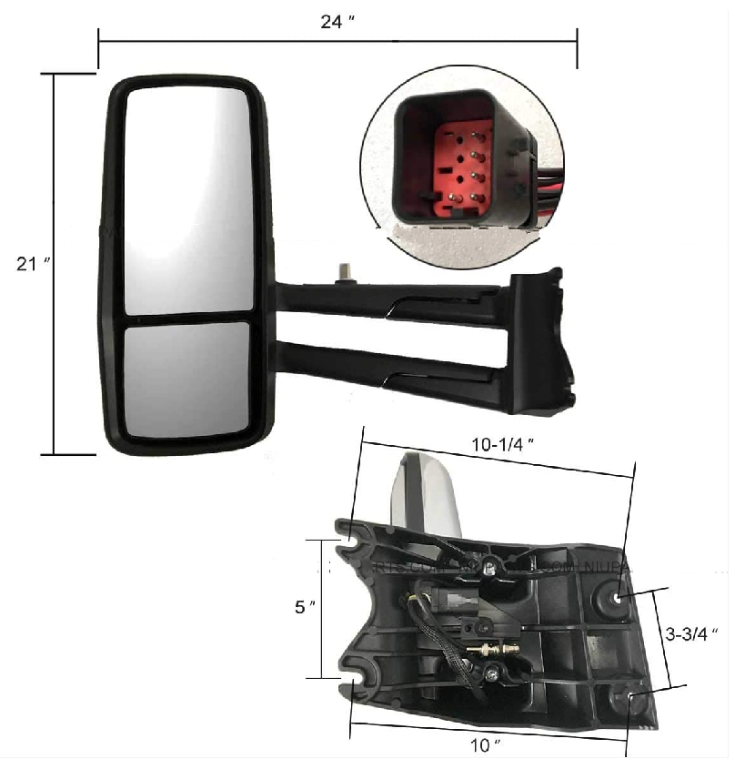 New Driver Side Heated Mirror FOR 2013 2014-2020 Kenworth T680 T880 ...