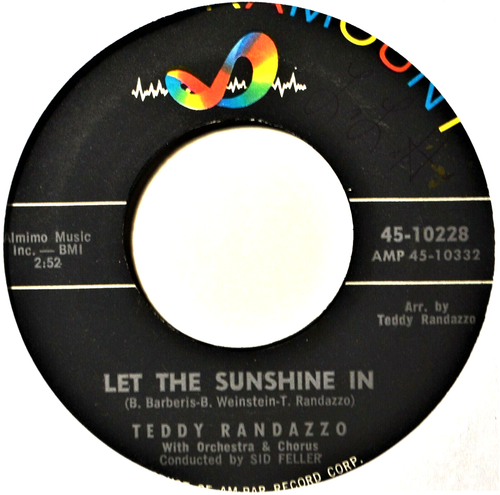Teddy Randazzo Let the Sunshine In / Broken Bell Pop Teen Oldies 45 7 ...