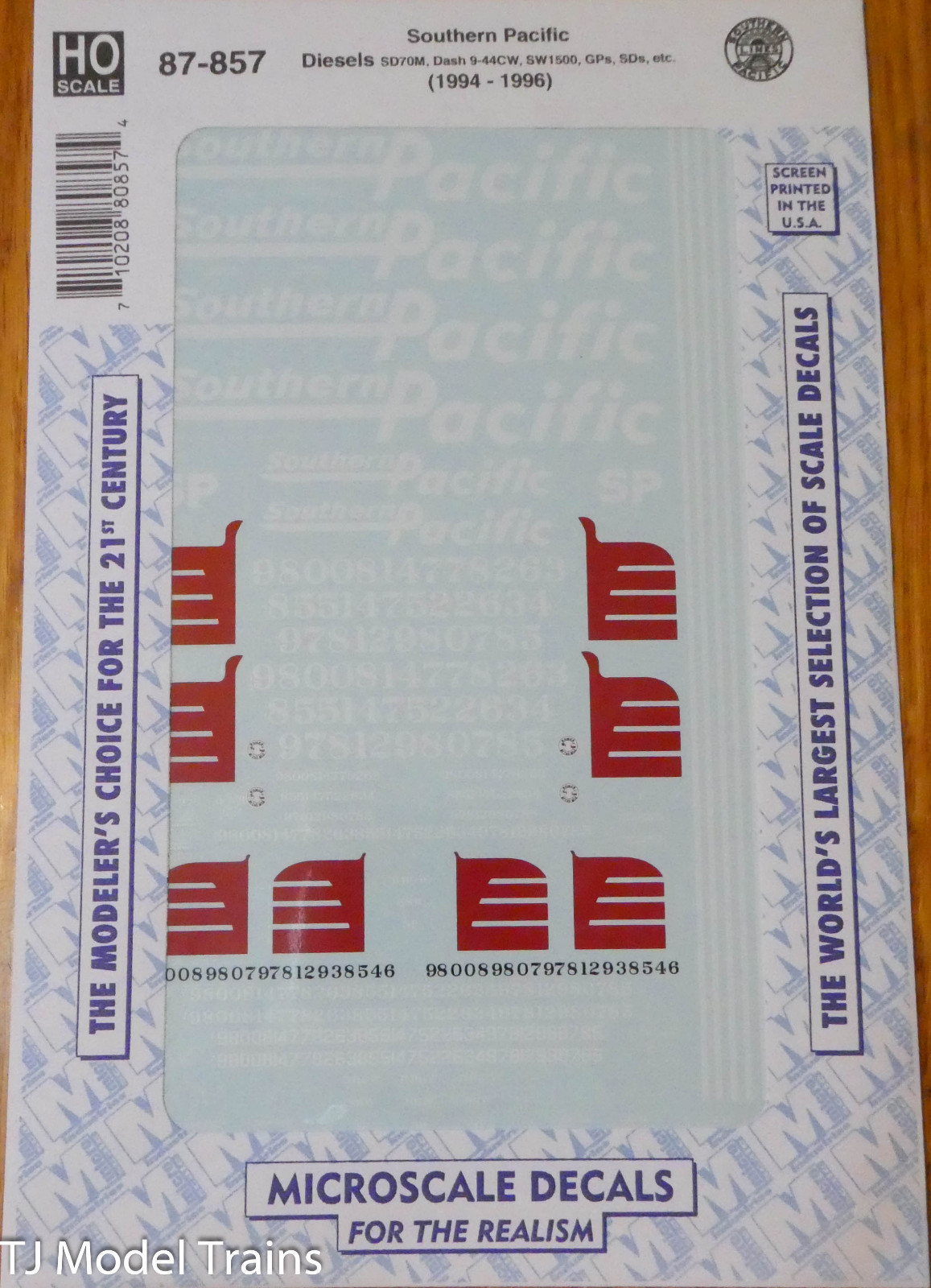 Microscale Decal HO #87-857 Southern Pacific - Diesels, Speed Lettering ...