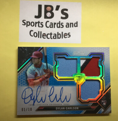 2021 Topps Triple Threads Dylan Carlson Sapphire Relic Auto Autograph ...