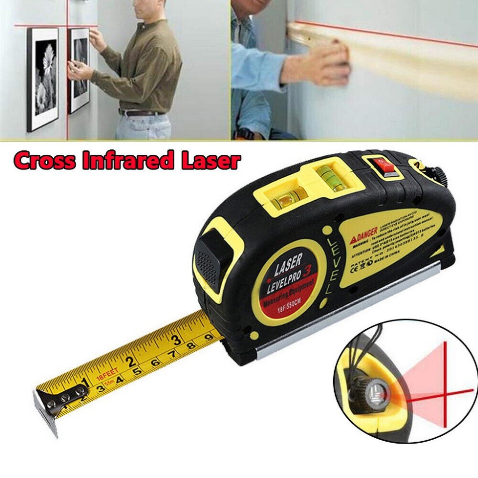 3 in 1 Digital Measure Tape Laser Distance Meter Measuring Tool Range ...