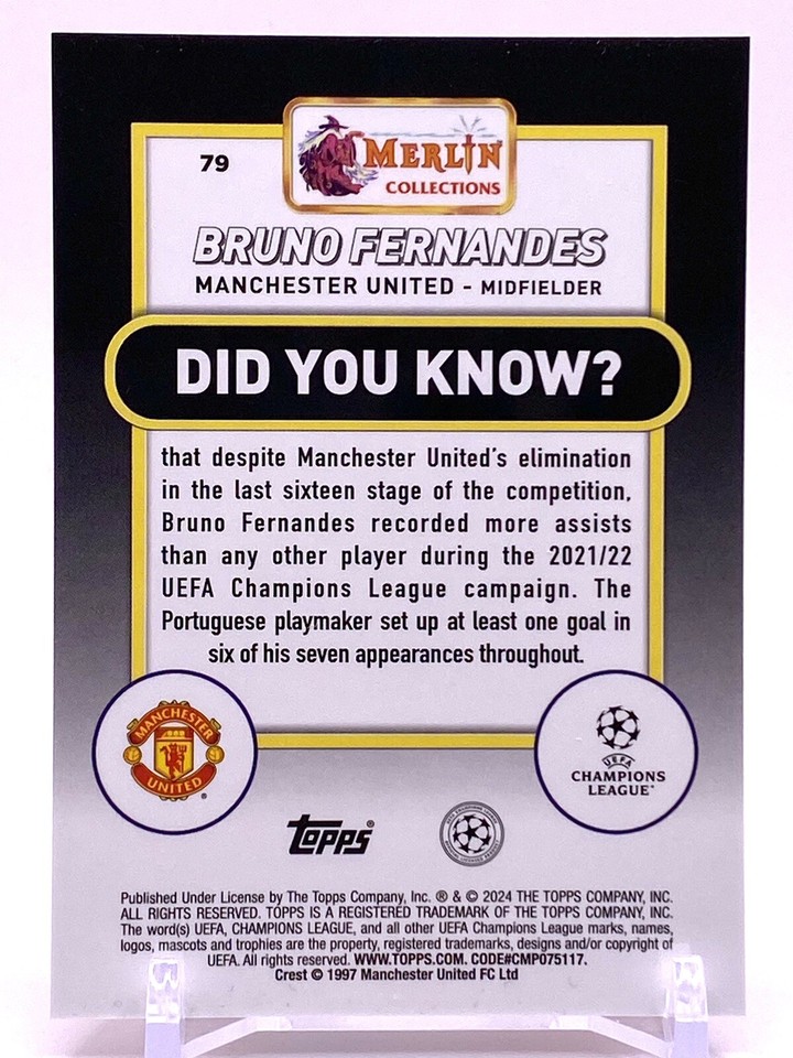 2023-24 Topps Merlin UEFA Mojo Orange BRUNO FERNANDES /25 Manchester ...