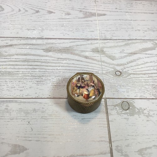 Vintage Brass And Porcelain Pill/Keepsake Box Made In Italy | eBay