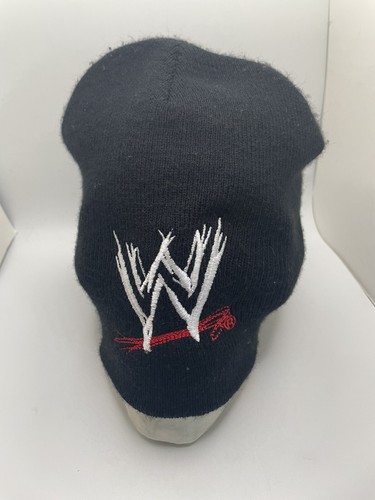 Vintage WWE World Wrestling Entertainment Beanie Adult Black Knit ...