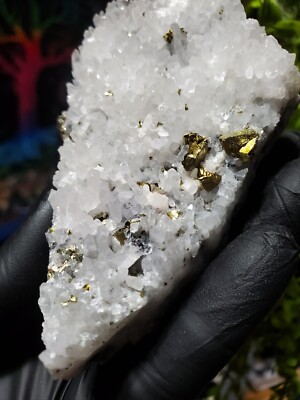 Clear quartz with pyrite specimen Cluster 208g D84 | eBay