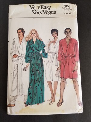 Robe - Classic Wrap Style Men/Misses Very Easy Vogue 8155 UNCUT Pattern ...