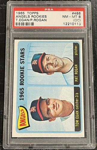 1965 Topps ROOKIE STARS PSA 8 (oc) NM-MT #486 Angels Tom Egan Pat Rogan ...