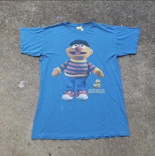 Vintage 90s Sesame Street Ernie T Shirt XL Blue Single Stitch Henson ...