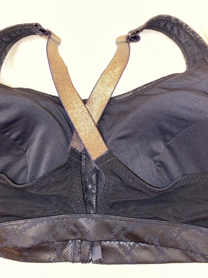 Black Snakeskin Look & Gold Sports Bra 38F George | eBay
