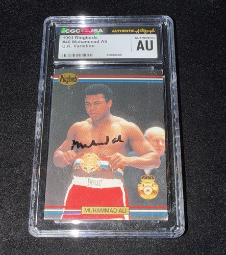 Muhammad Ali Signed 1991 Ringlords Boxing Card CGCxJSA Slabbed Legend ...