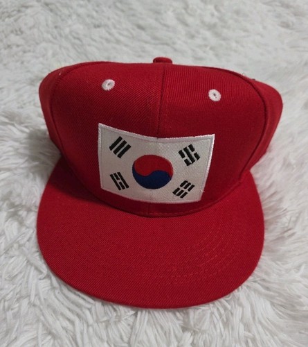 Korea Hat Cap Red Snap Back Adjustable Mens American Korean Flag | eBay
