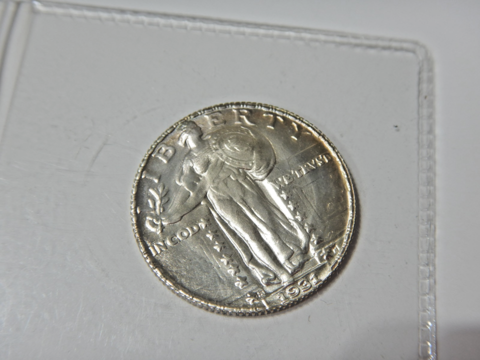 Rare 1931-S silver Standing Liberty Quarter Daniel Carr Overstrike High ...