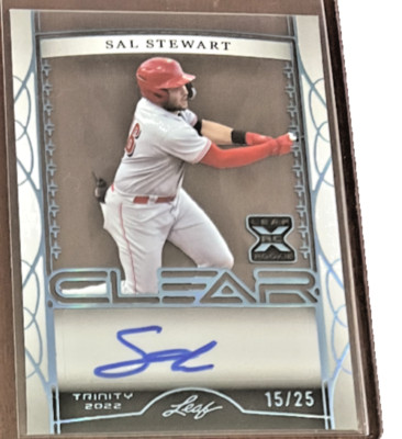 2022 Leaf Trinity Platinum Spectrum CLEAR AUTOGRAPH SAL STEWART 15/25 ...