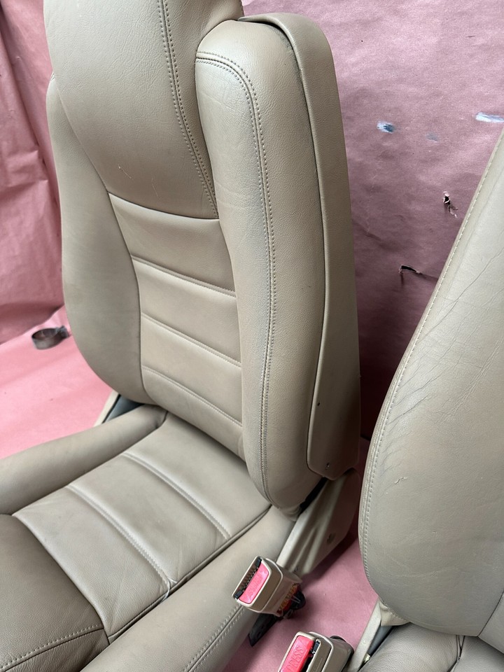 Jaguar XJS Front Complete Seat Leather Beige Pair OEM 139K Miles | eBay