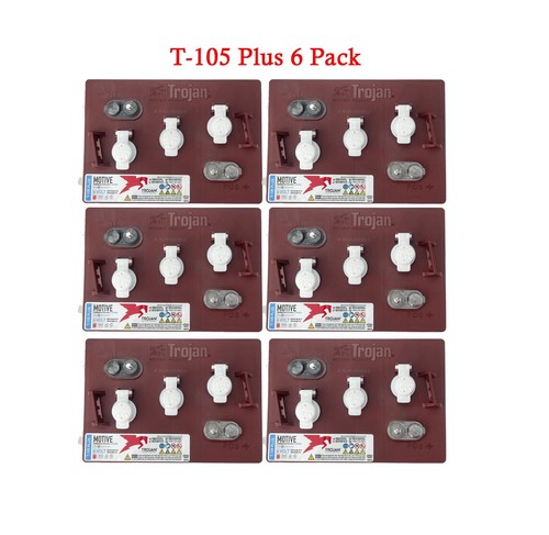 x6 | Trojan T-105 Plus 6 Volt 225 Ah Flooded Lead Acid Deep Cycle ...